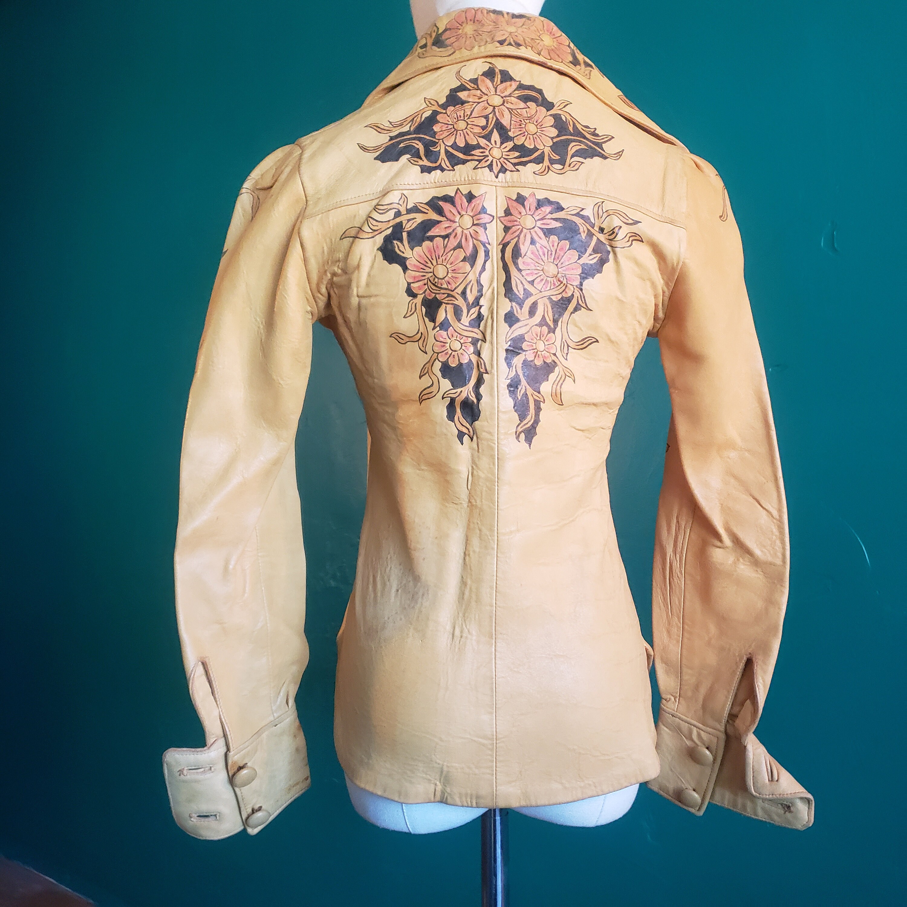 North Beach Leather Jacket and Pants Suit. Hand-painted 1960's Vintage ...