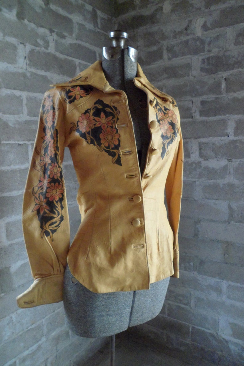 North Beach Leather Jacket and Pants Suit. Hand-painted 1960's Vintage ...