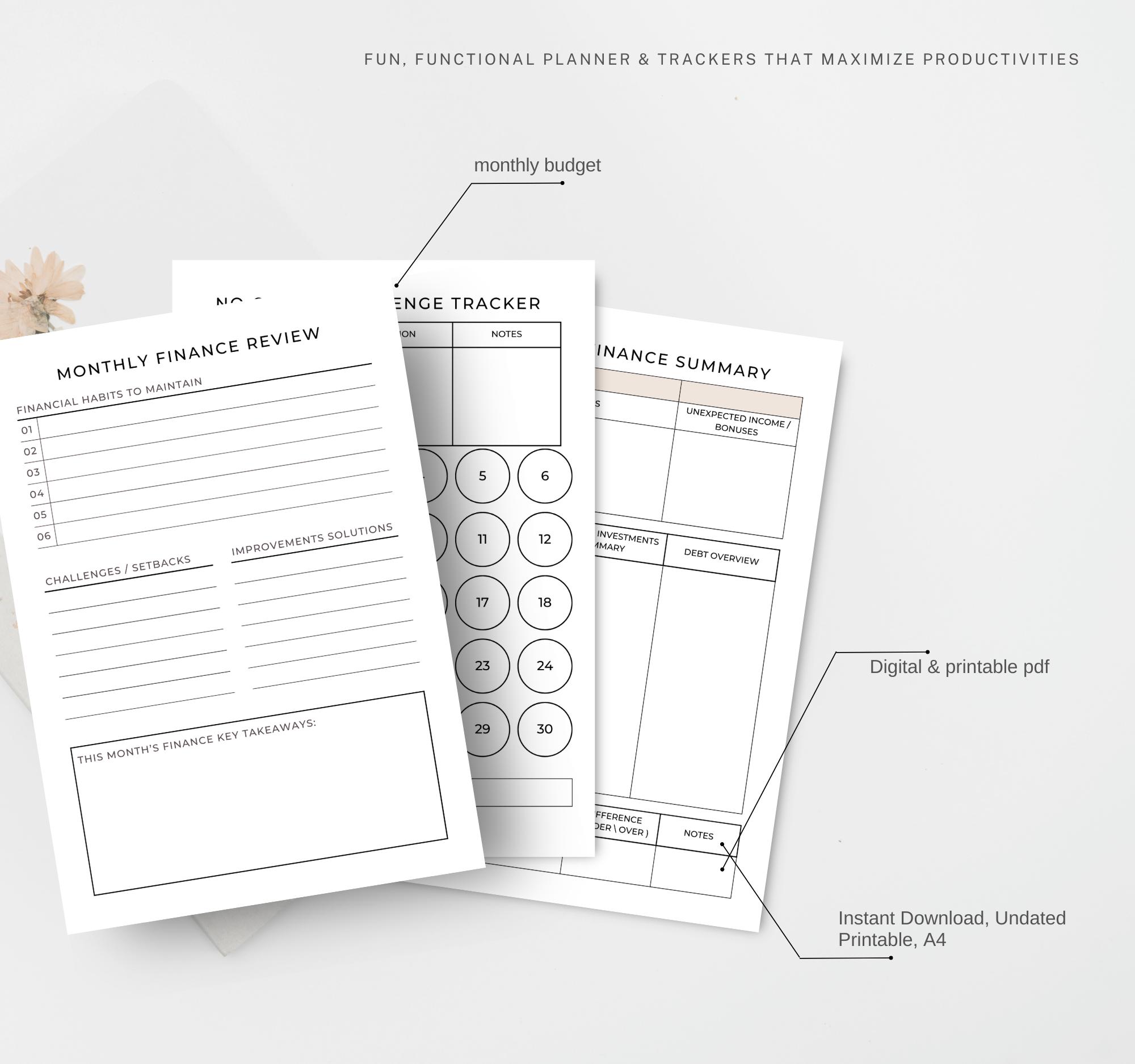 Monthly Budget Planner: Digital Expense Tracker & Financial Organizer ...