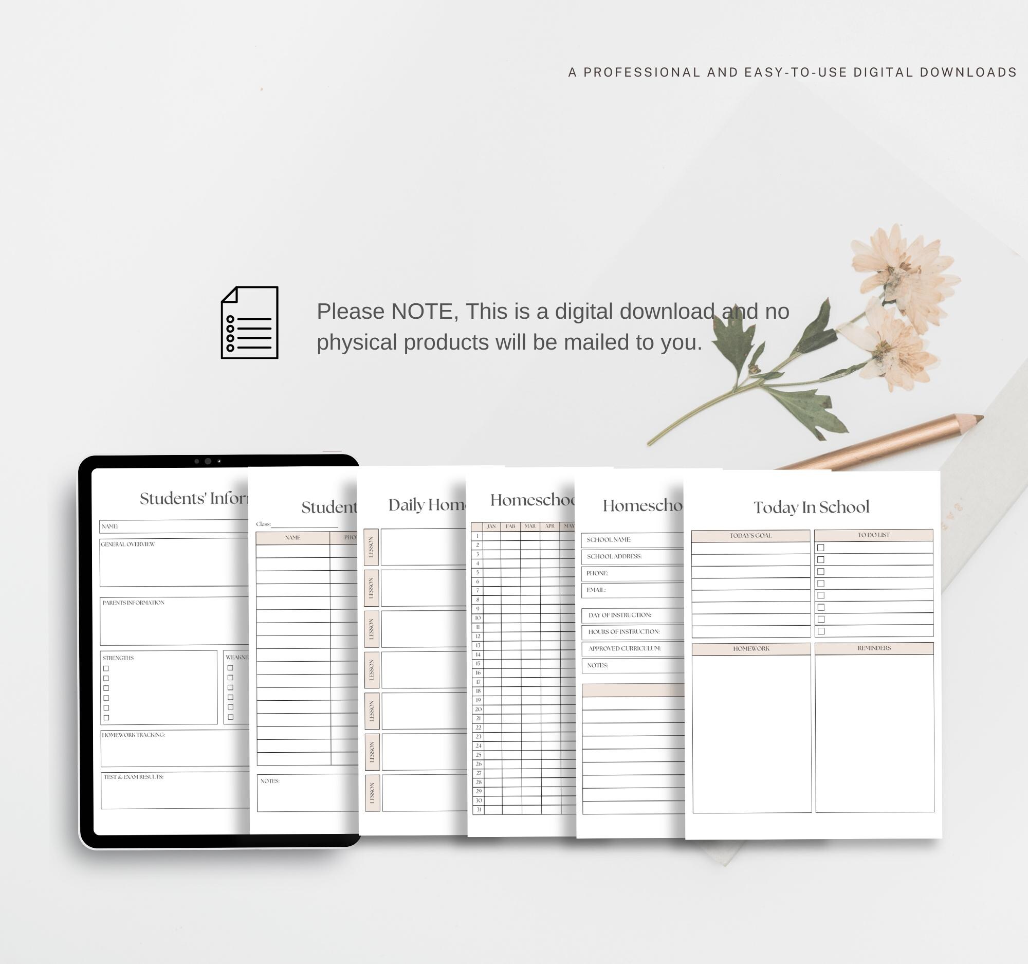 2024-2025 Homeschool Planner for Kids: Digital Daily, Weekly, and ...