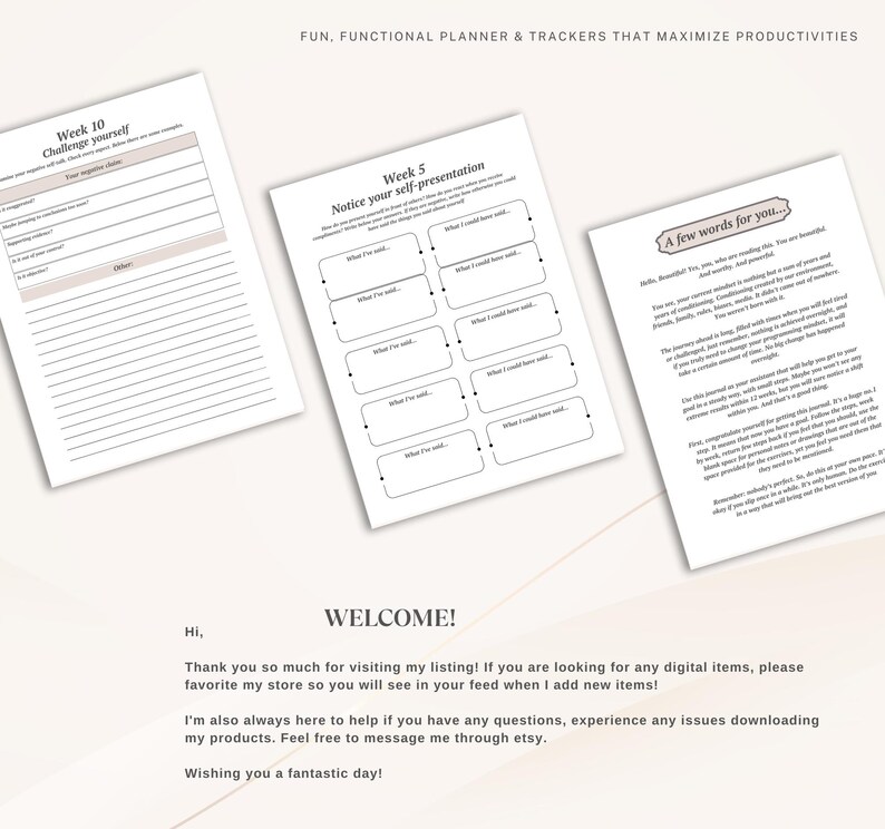 12-week Growth Mindset Journal for Women, Daily Planner, Positive ...