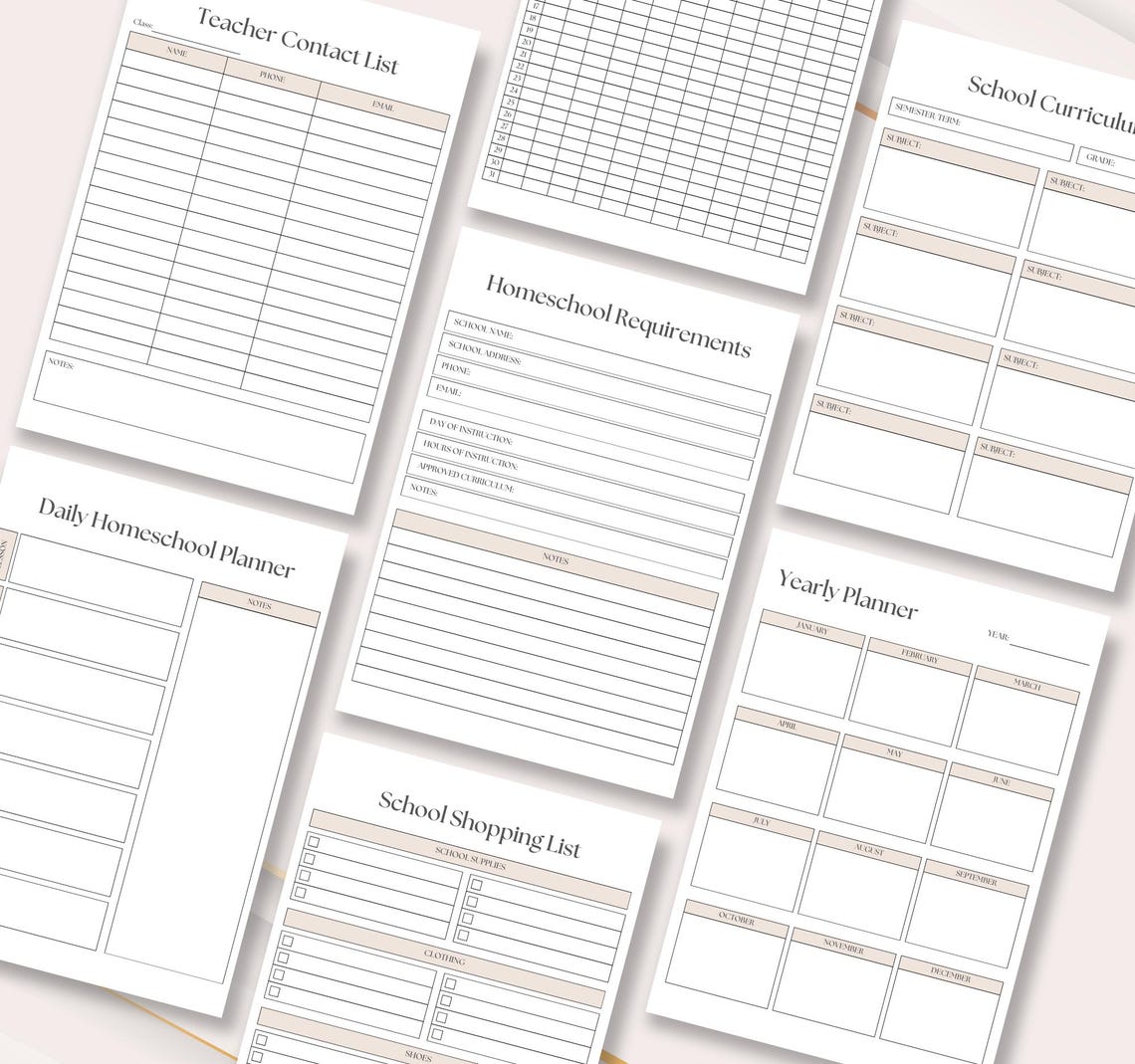 2024-2025 Homeschool Planner for Kids: Digital Daily, Weekly, and ...