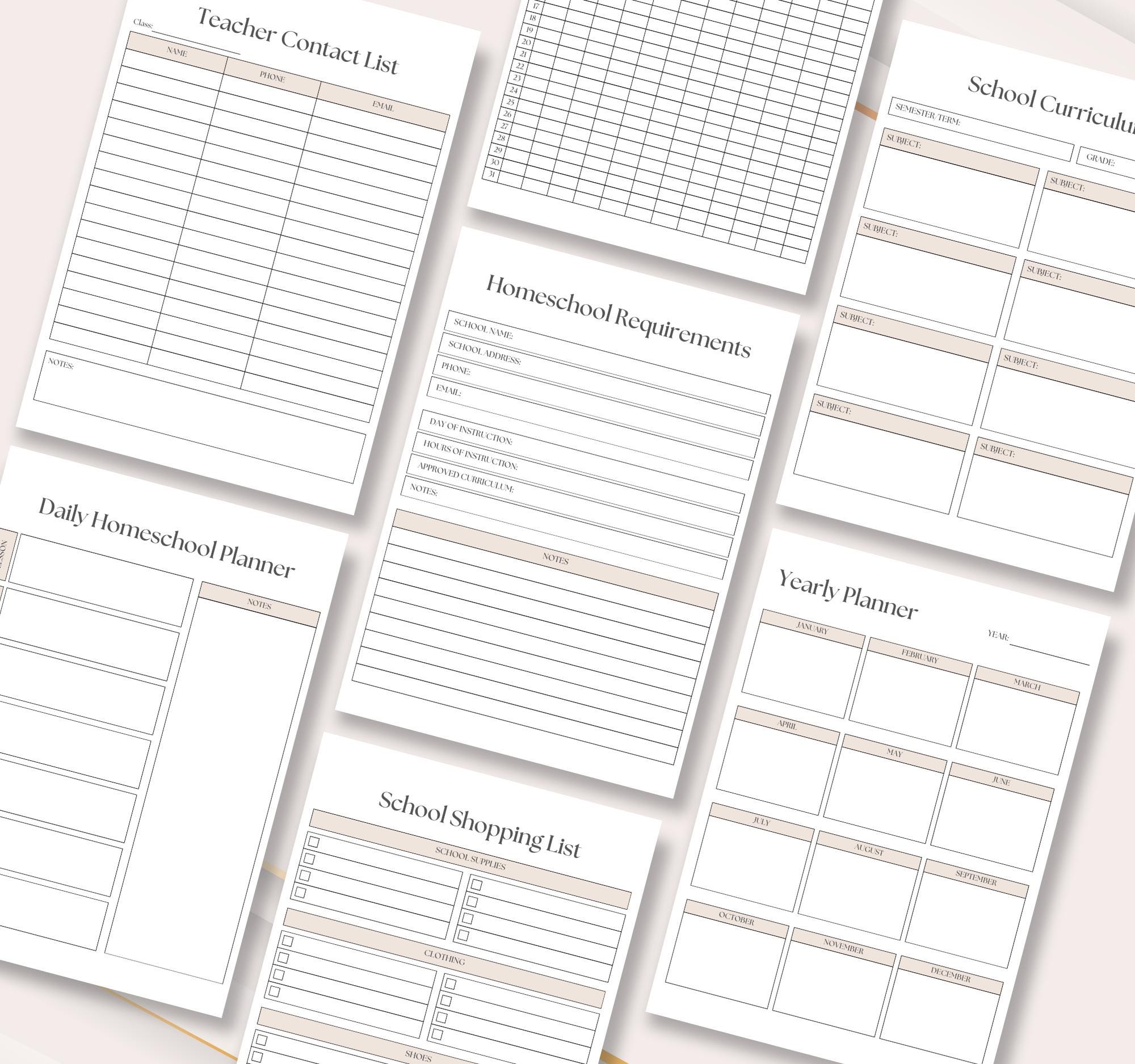 2024-2025 Homeschool Planner for Kids: Digital Daily, Weekly, and ...