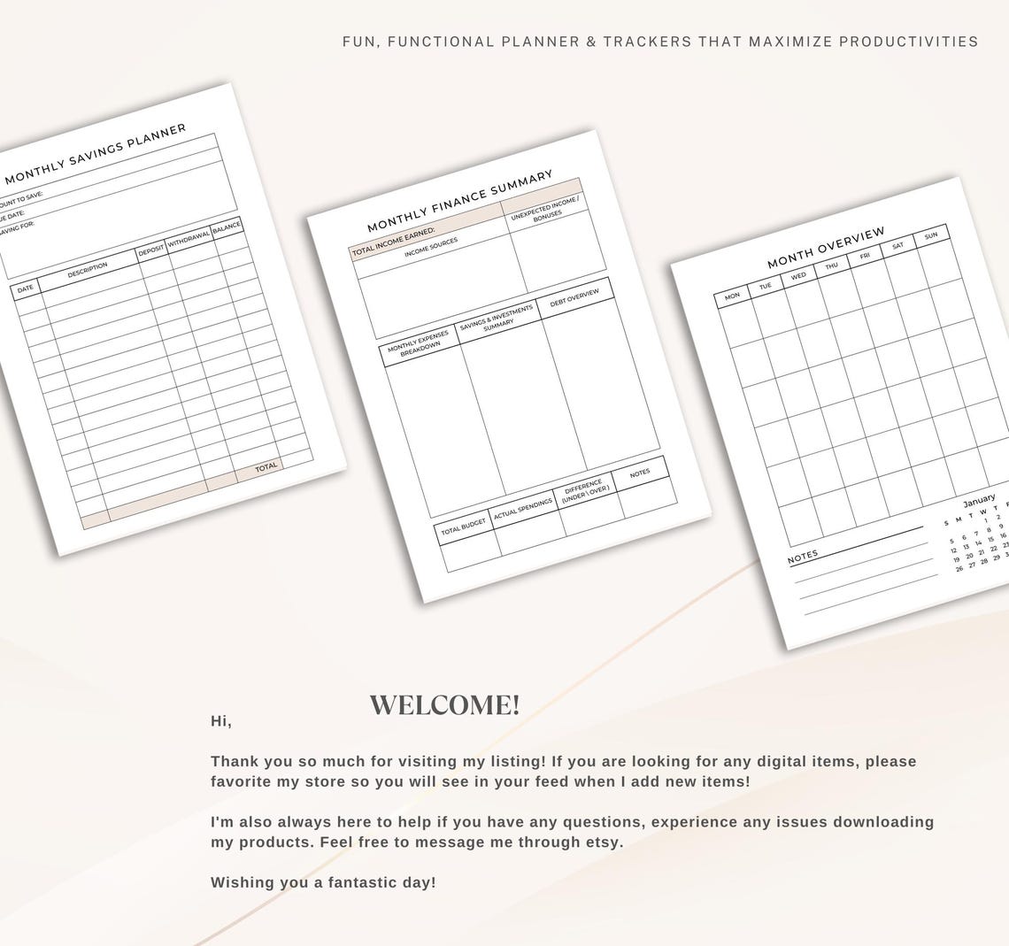 Monthly Budget Planner: Digital Expense Tracker & Financial Organizer ...