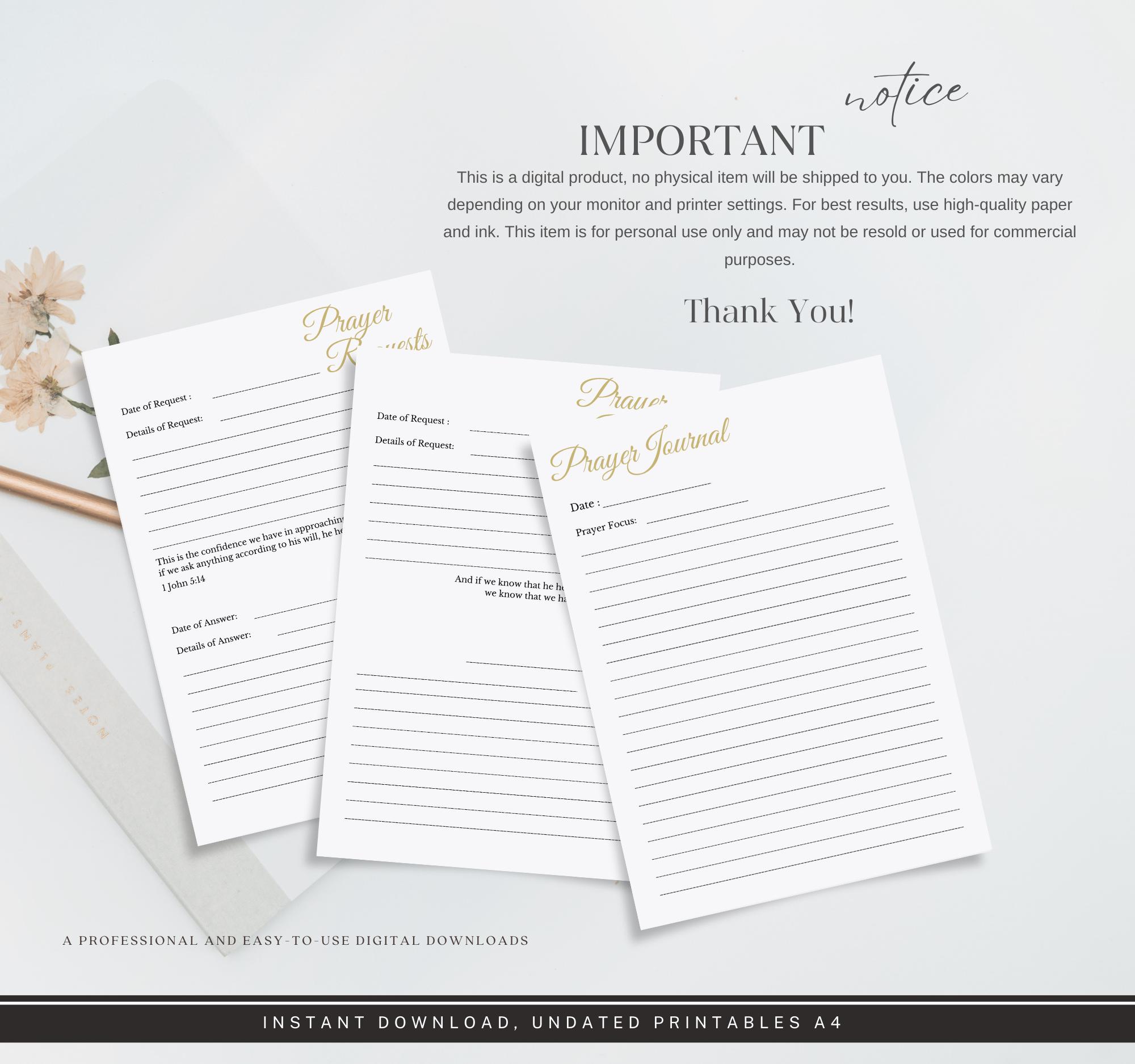 Christian Prayer Planner and Journal: Digital Organizer for Daily ...