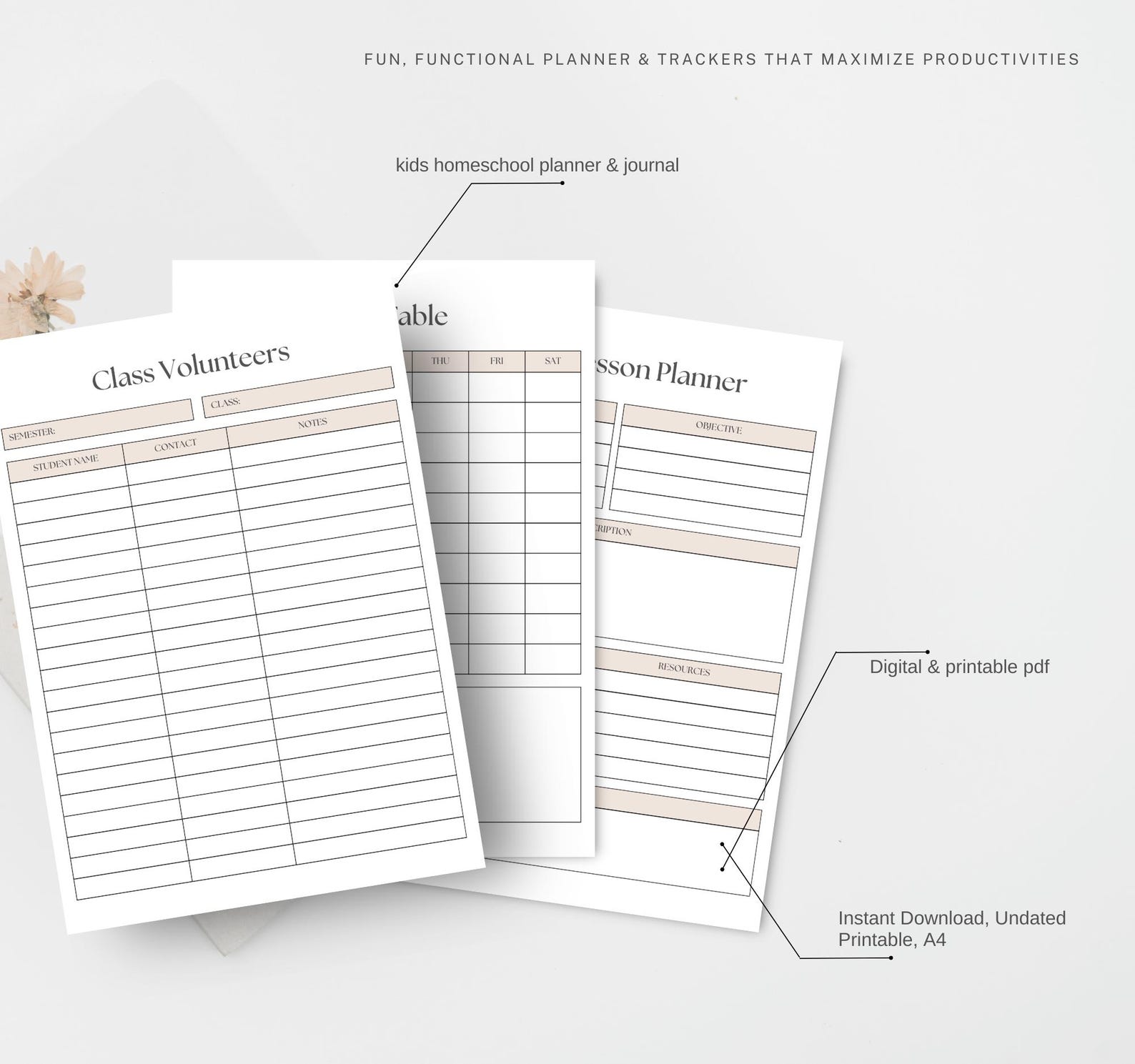 2024-2025 Homeschool Planner for Kids: Digital Daily, Weekly, and ...