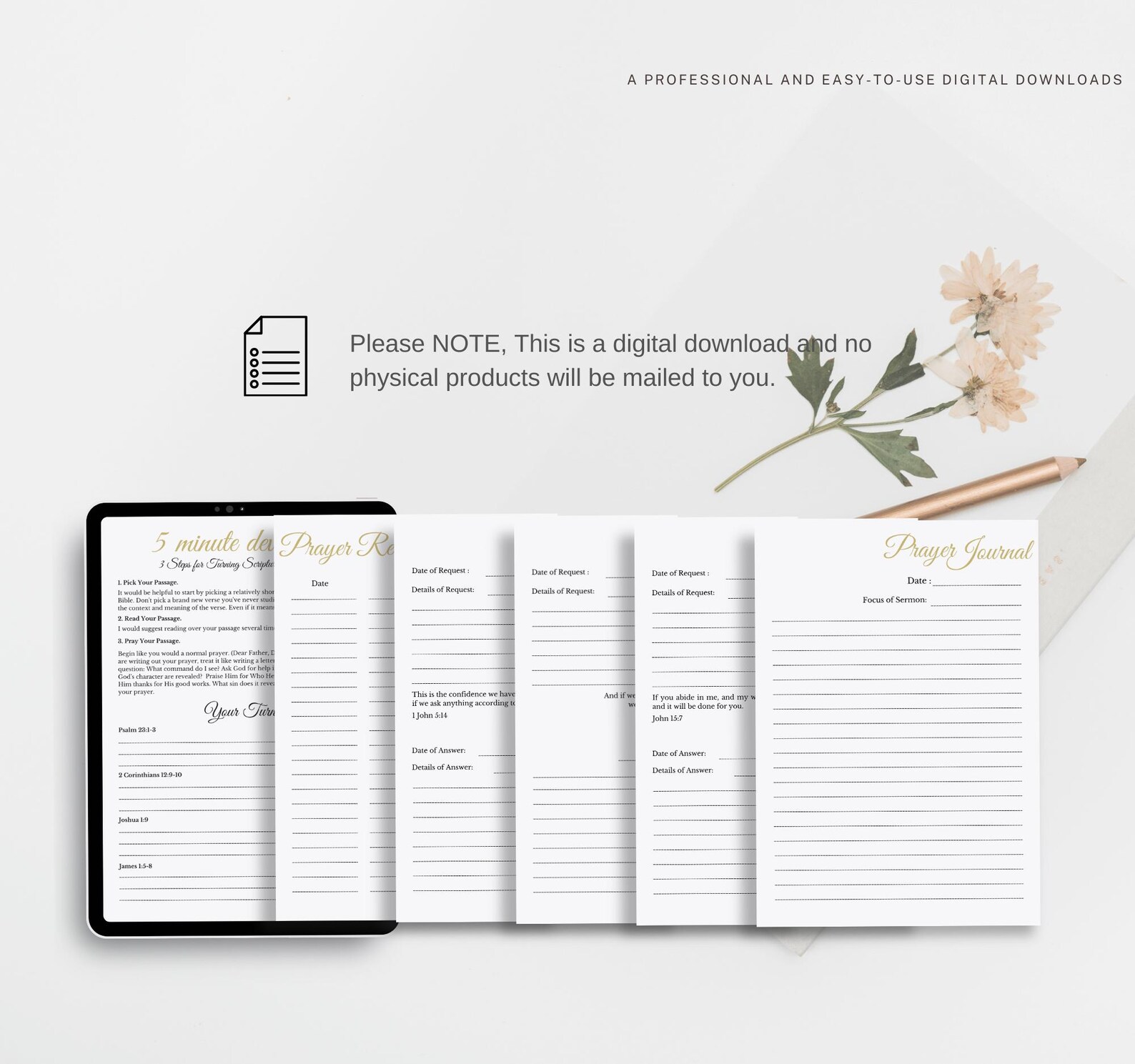 Christian Prayer Planner and Journal: Digital Organizer for Daily ...