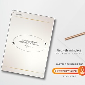 12-week Growth Mindset Journal for Women, Daily Planner, Positive ...