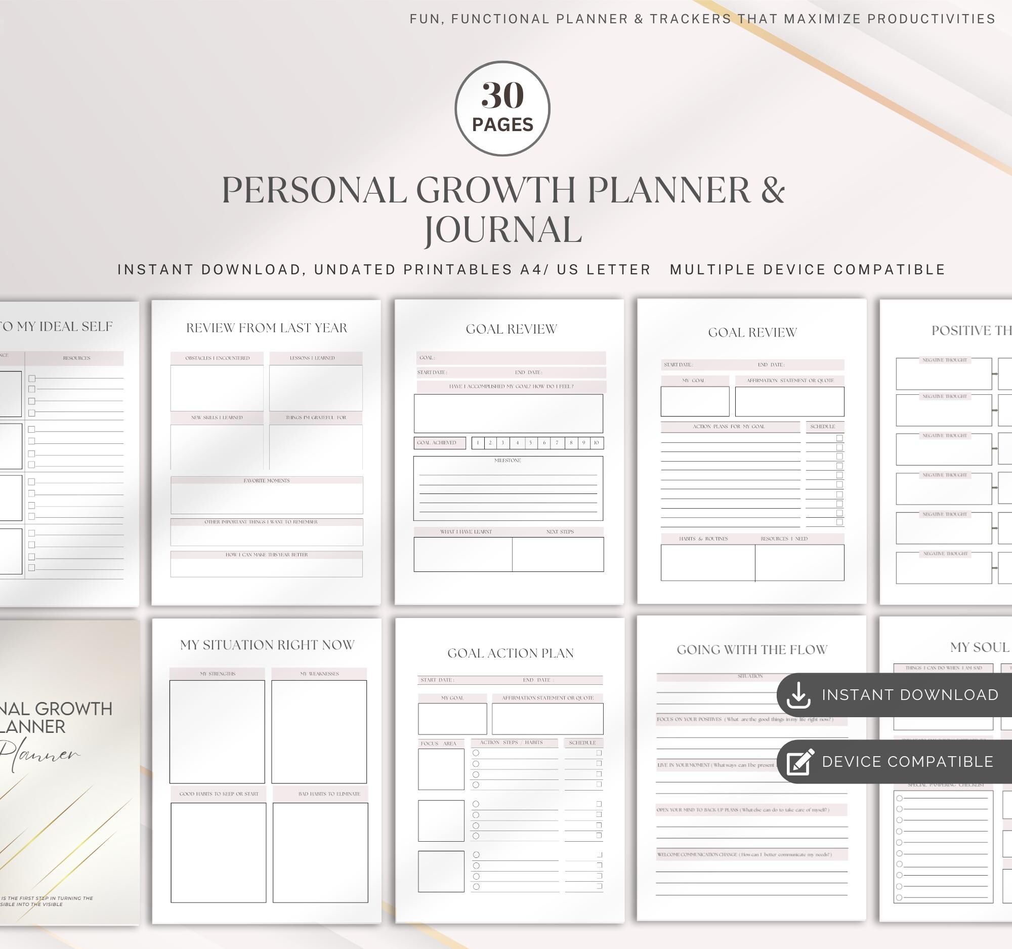 Personal Growth Planner: Digital Guide for Goal Setting, Self ...