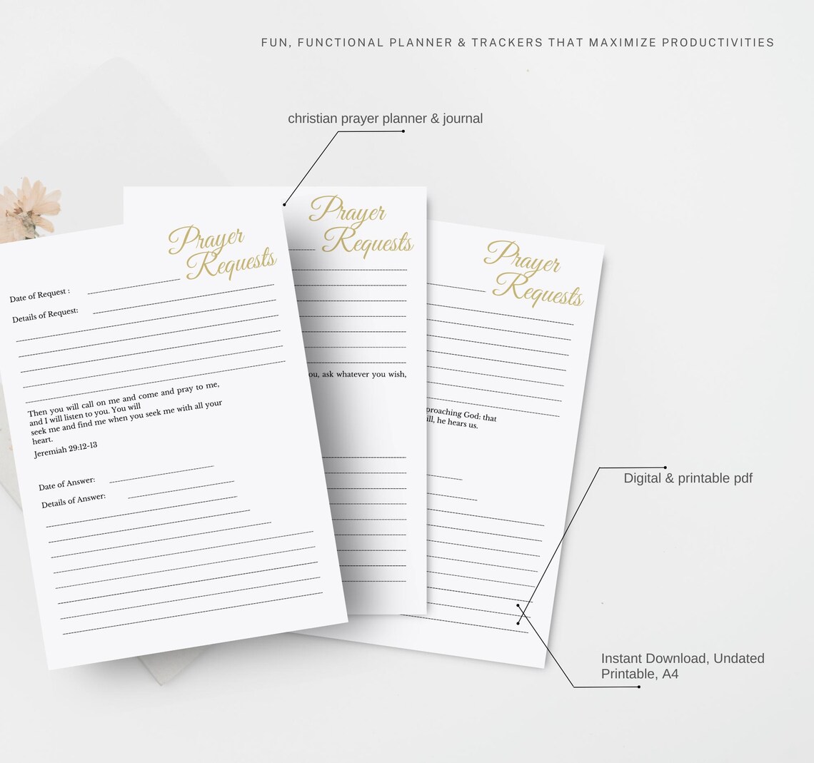 Christian Prayer Planner and Journal: Digital Organizer for Daily ...