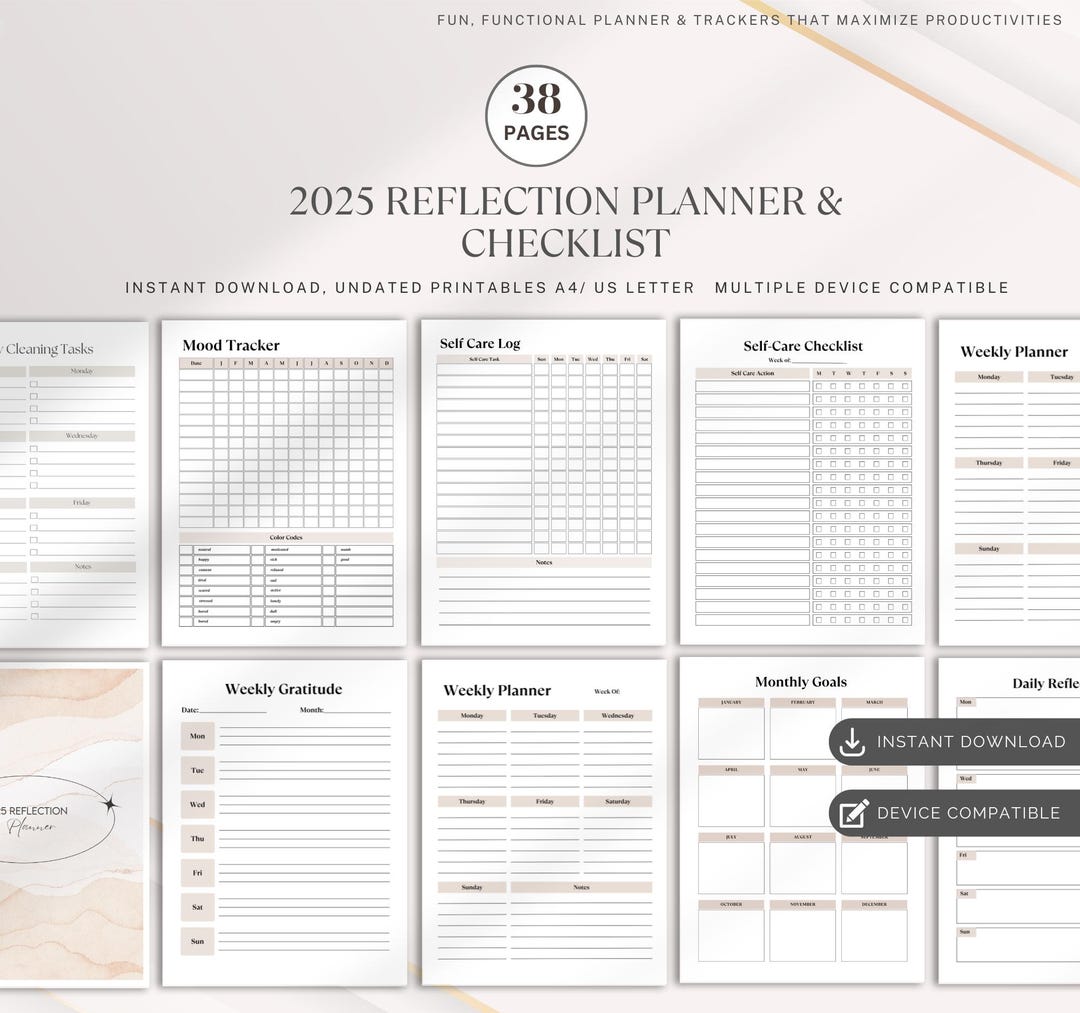 2025 Reflection Planner, Yearly Goal Setting Journal, Daily ...