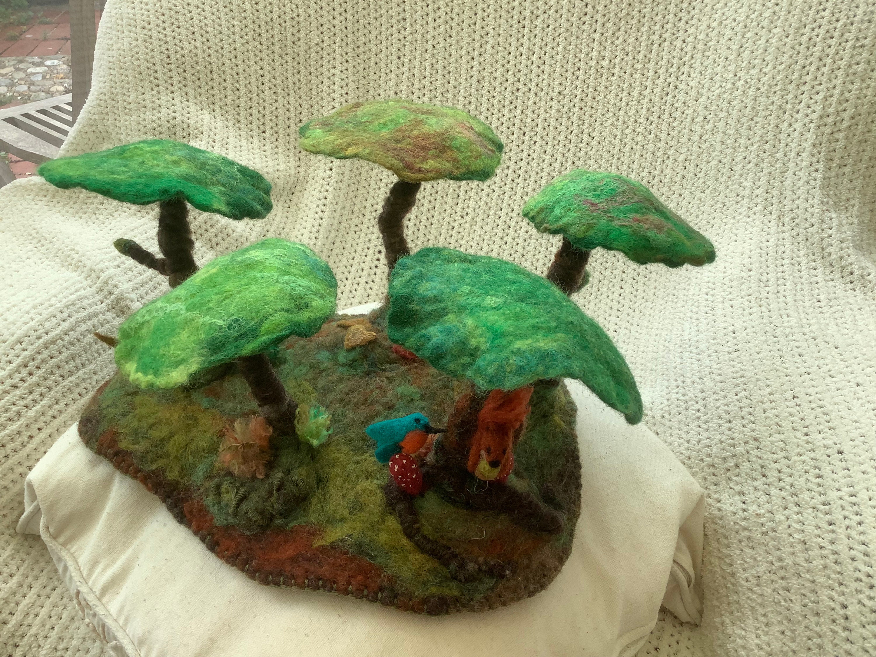 5 Tree Forest Hand Felted Play Mat With Trees Miniature - Etsy UK