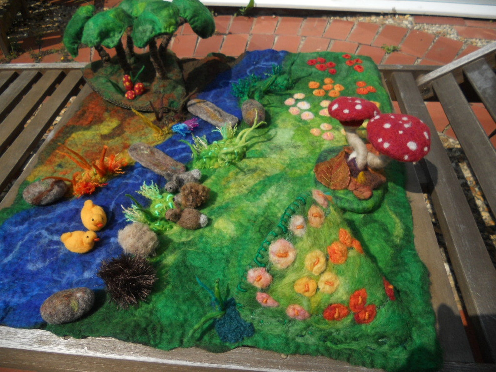 Felted play mat Child's play mat countryside play mat | Etsy