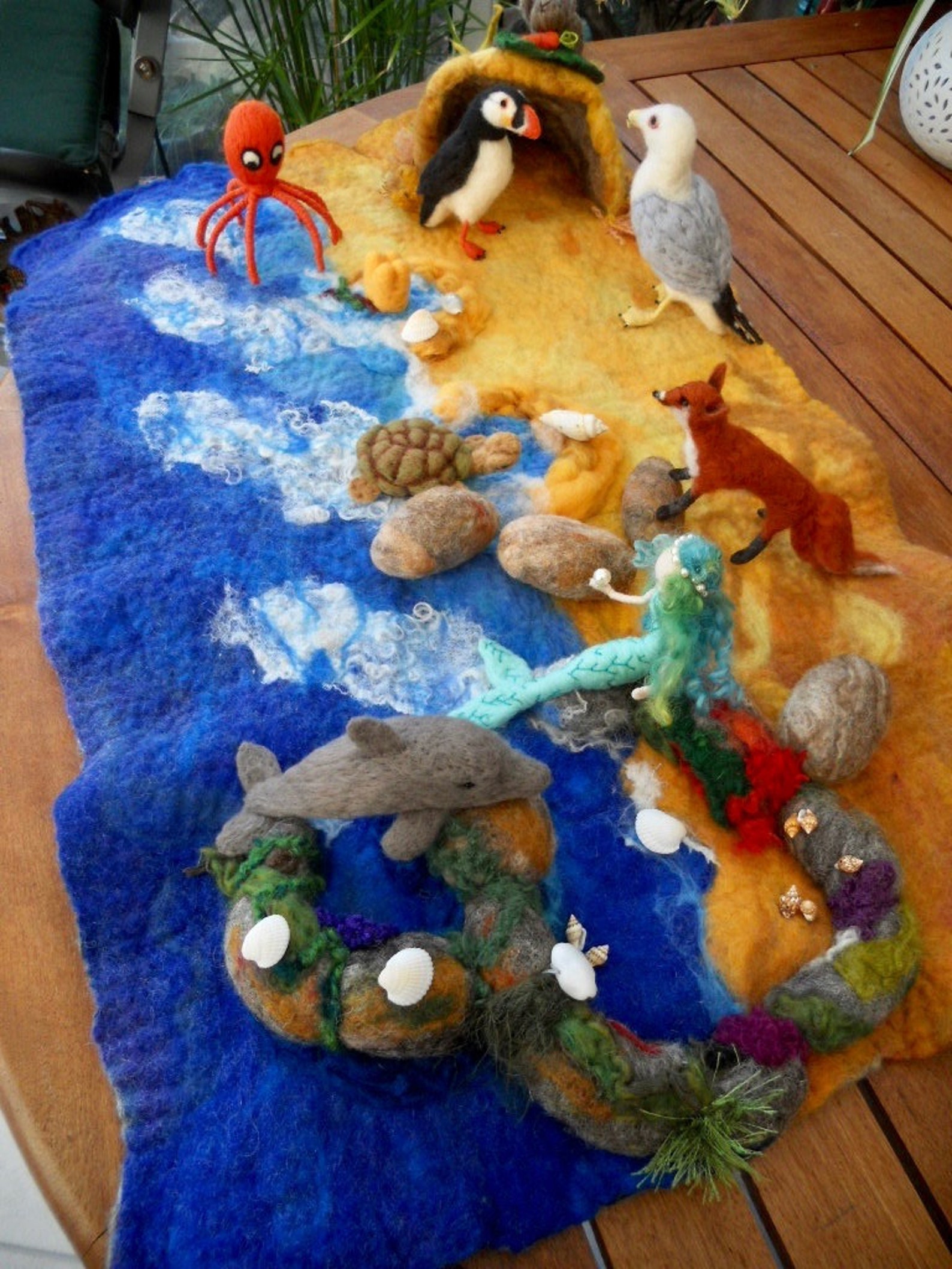 Felted Beach Scene Play Mat Child's Play Mat Hand Felted - Etsy