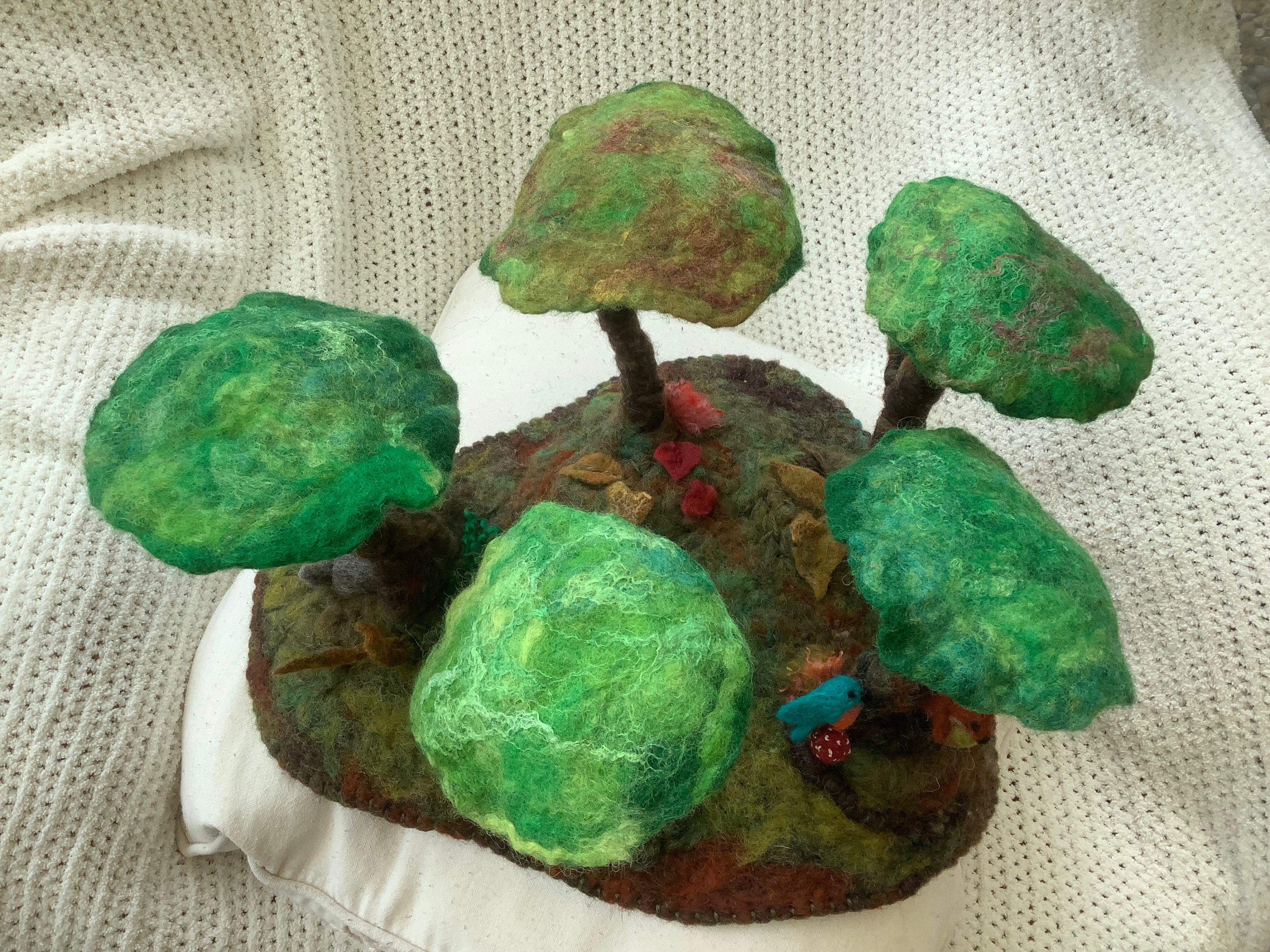 5 Tree Forest Hand Felted Play Mat With Trees Miniature - Etsy UK