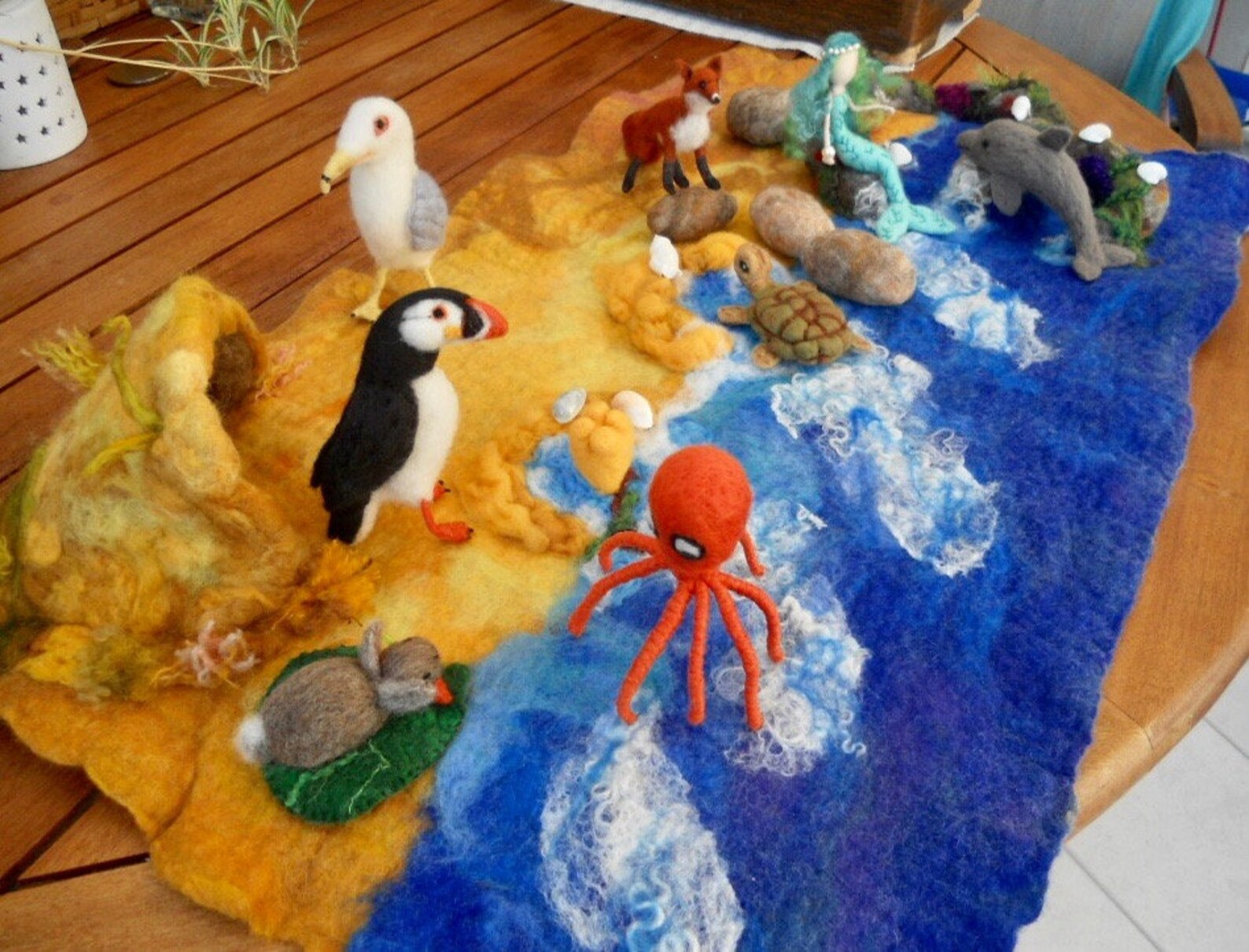 Felted Beach Scene Play Mat Child's Play Mat Hand Felted - Etsy