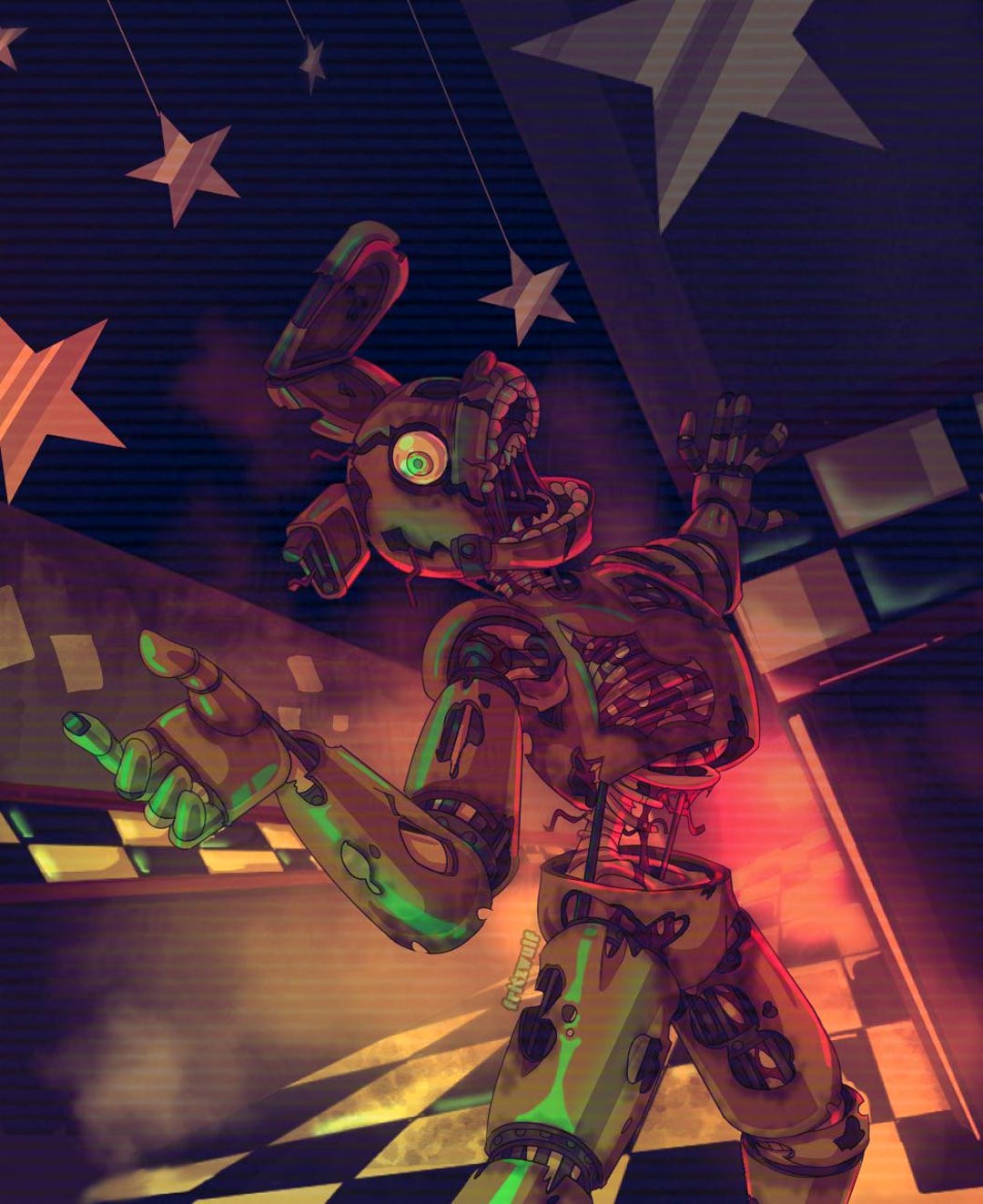 Springtrap Horror Art Print: Five Nights at Freddy's Inspired (8.5" X ...