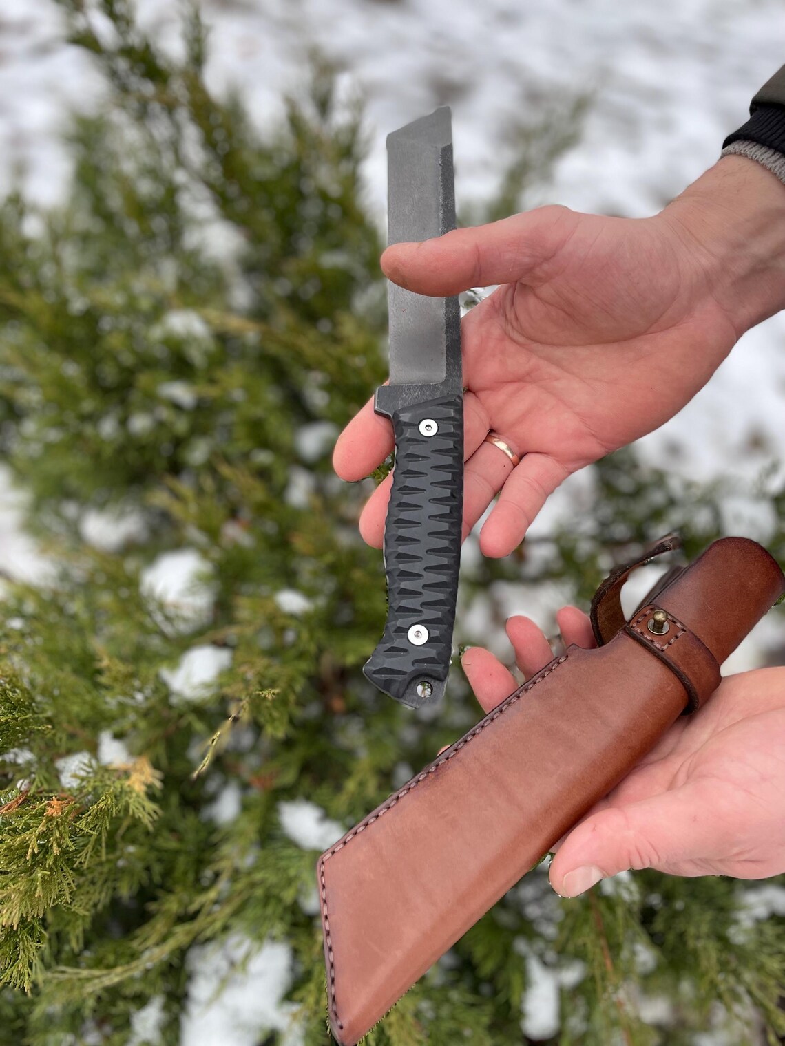 Handmade D2 Steel Field Knife, ABS Handle, Survival Bushcraft - Etsy