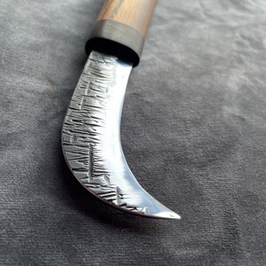 Handmade Forged Garden Knife: Thermo-ash Handle, Steel 95x18 - Etsy
