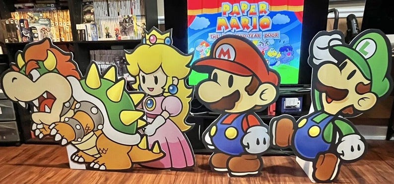 Paper Mario Character Standees Set of 4 ~ HIGH Quality and Game Room ...