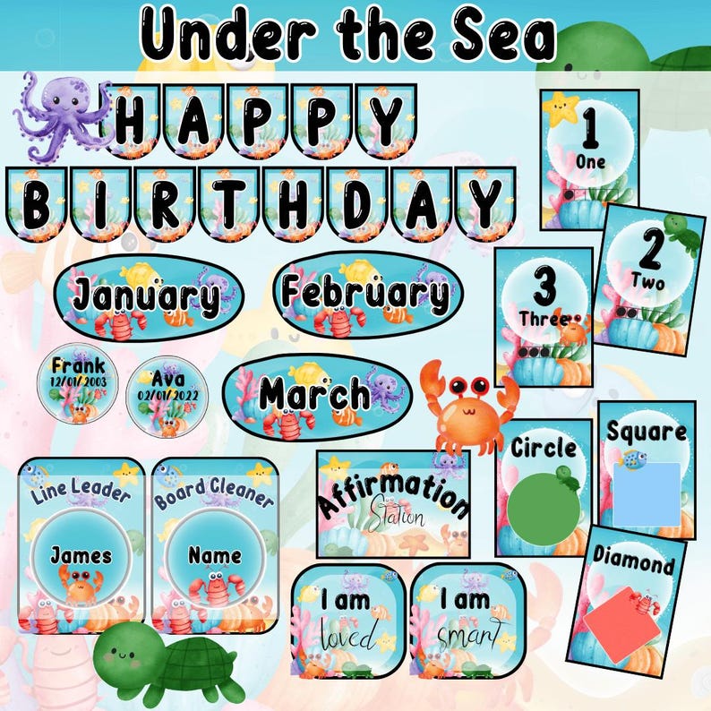 Under the Sea Classroom Theme Bundle - Etsy