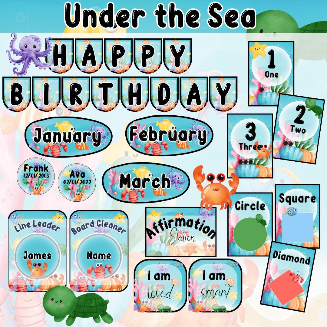 Under the Sea Classroom Theme Bundle - Etsy