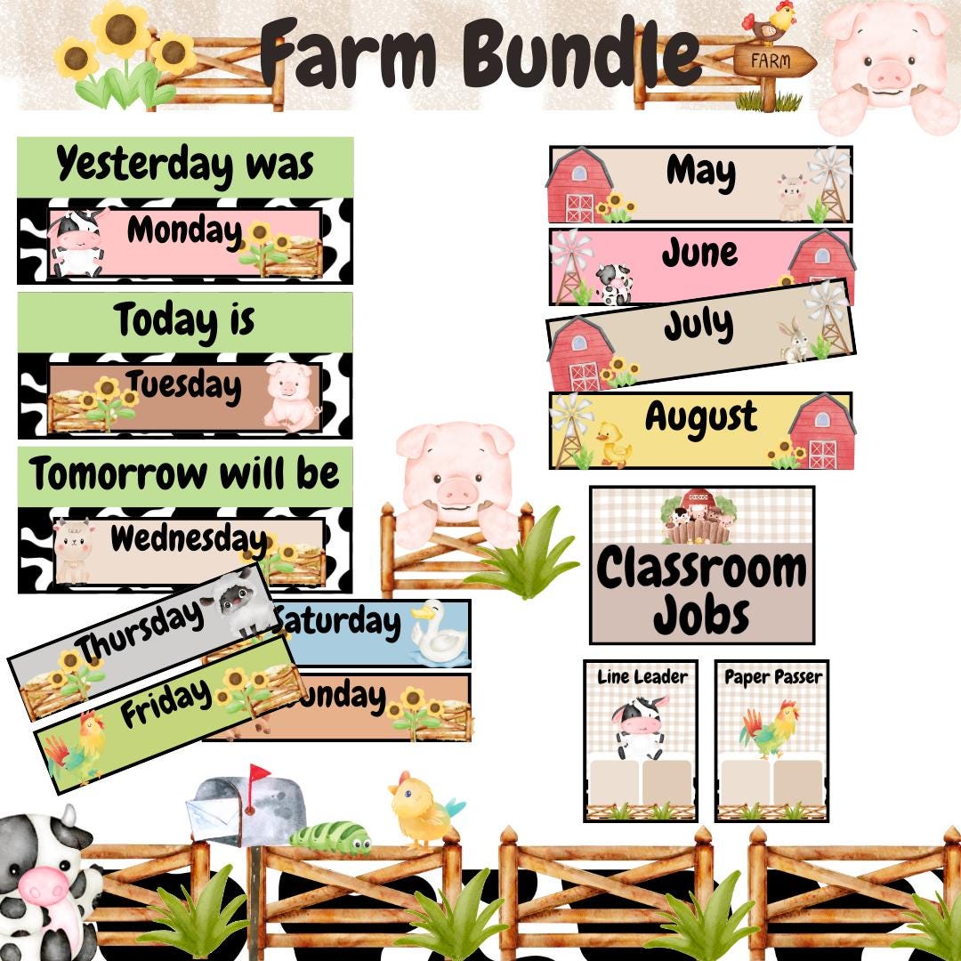 Farm Theme Classroom Bundle - Etsy