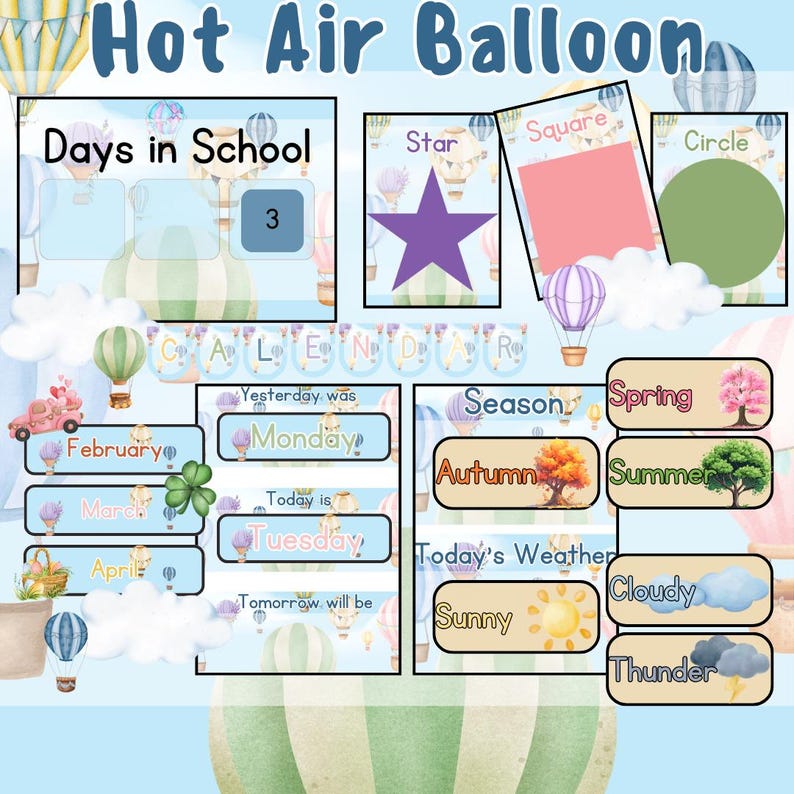 Hot Air Balloon Classroom Theme Bundle - Etsy