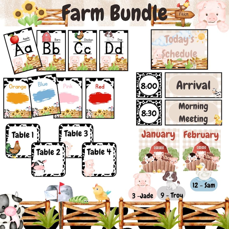 Farm Theme Classroom Bundle - Etsy