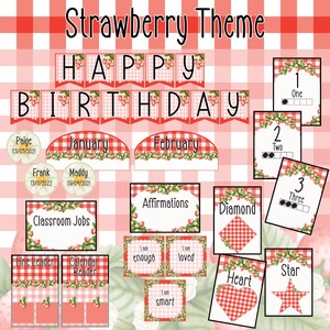 Strawberry Classroom Theme Bundle - Etsy