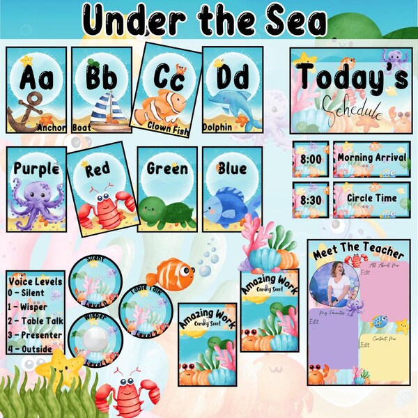 Ocean Classroom Decor Bundle - Etsy
