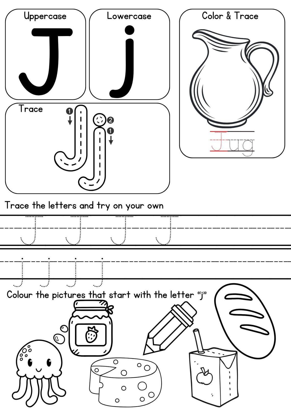 Alphabet Tracing Worksheet, Letters A-Z (digital Download) - Etsy