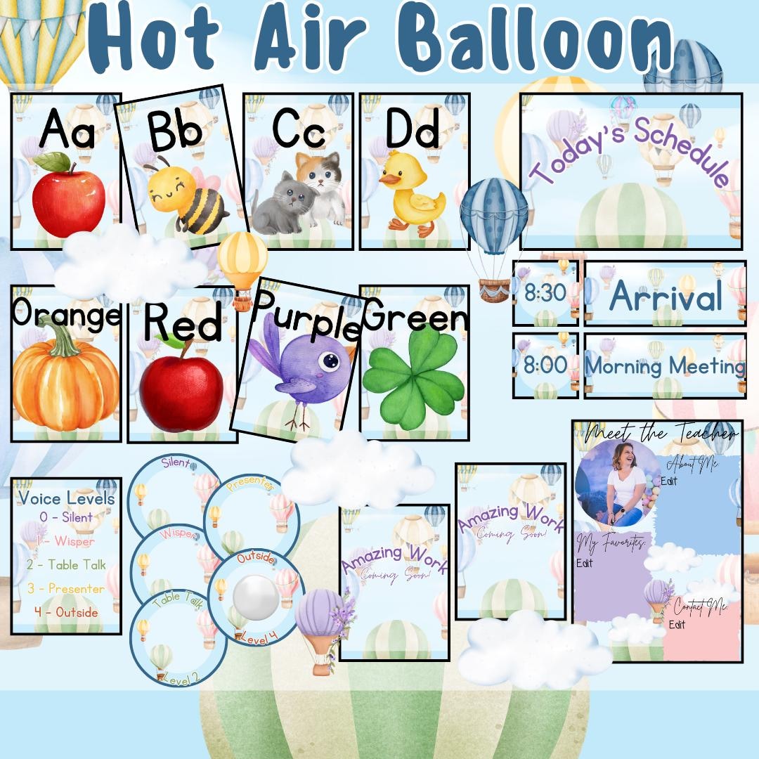 Hot Air Balloon Classroom Theme Bundle - Etsy