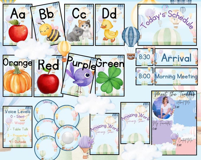 Spotty Boho Classroom Decor Bundle, Rainbow Calm Colors Classroom Theme ...