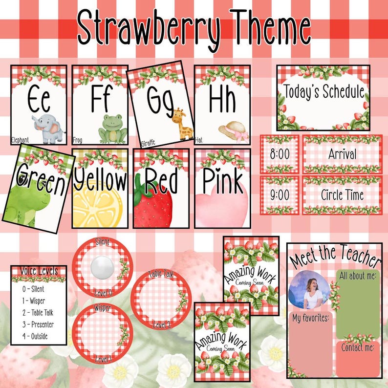 Strawberry Classroom Theme Bundle - Etsy