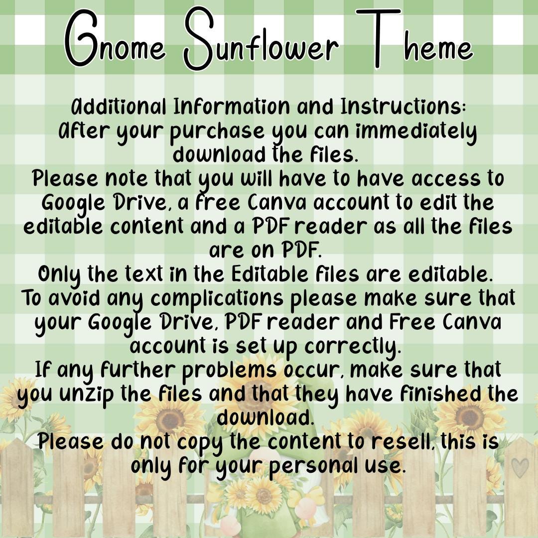 Gnome Sunflower Classroom Theme Bundle - Etsy