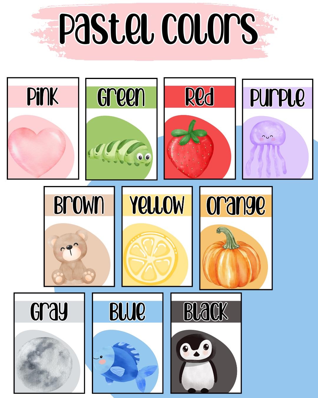 Pastel Colors Poster - Etsy