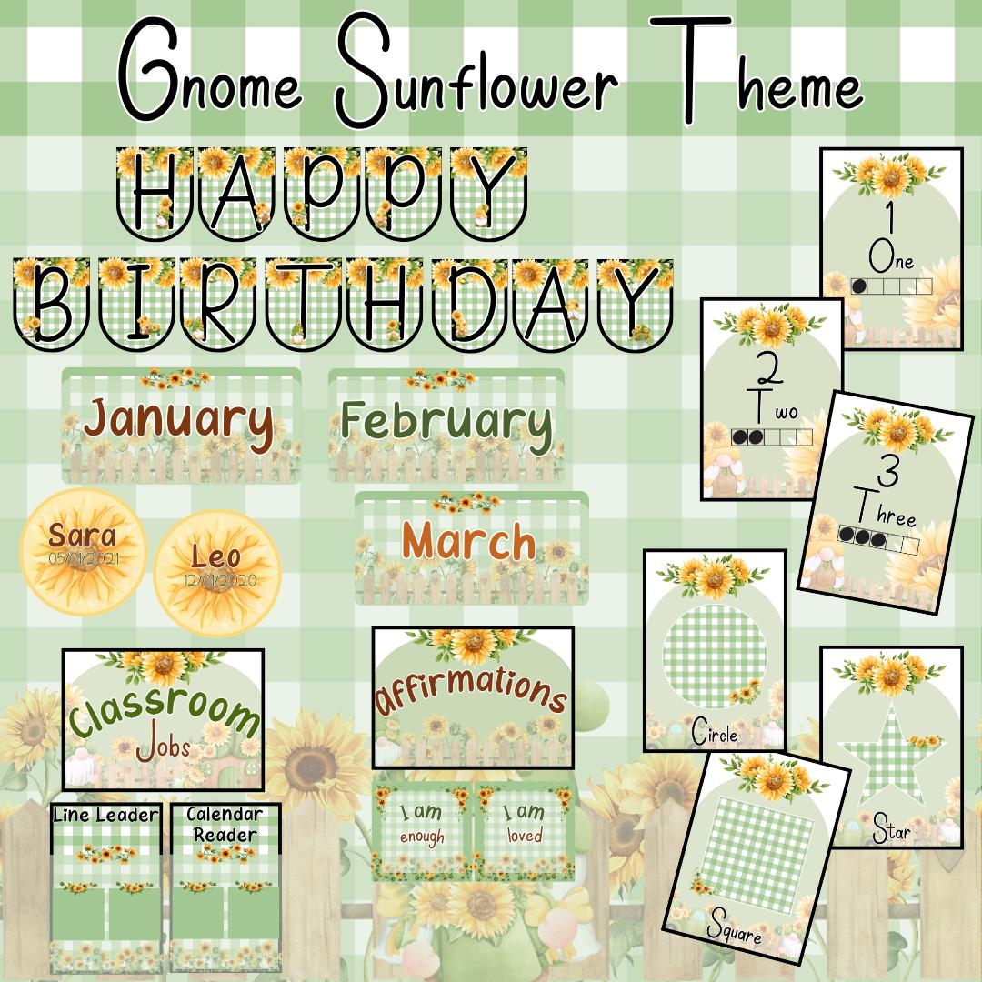 Gnome Sunflower Classroom Theme Bundle - Etsy