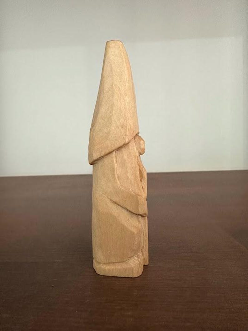 Hand Whittled, Hand Carved Wooden Gnome, Dwarf, Wizard, Montessori ...