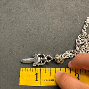 Ch Gothic Style Y2k Paper Chain Link Small Dagger Sword Necklace Chrome ...