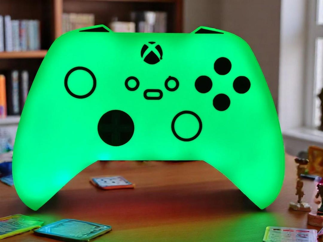 Gamer LED Lightbox Fan Art 3D Printed Xbox-inspired Controller Lamp USB ...