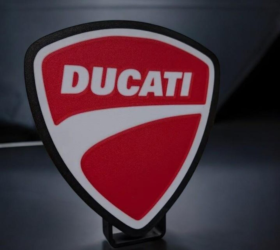 Ducati LED Lightbox 3D Printed Fan Art Sign Motorcycle Wall Lamp Custom ...