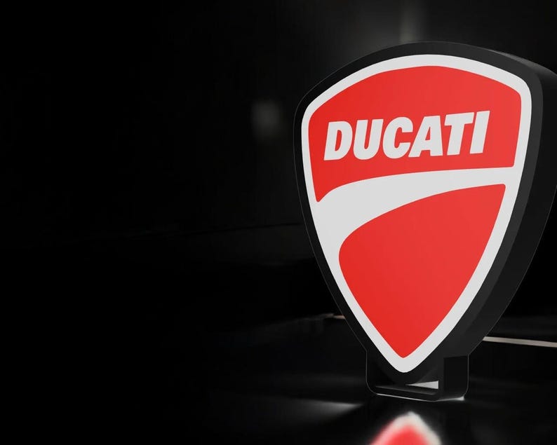 Ducati LED Lightbox 3D Printed Fan Art Sign Motorcycle Wall Lamp Custom ...