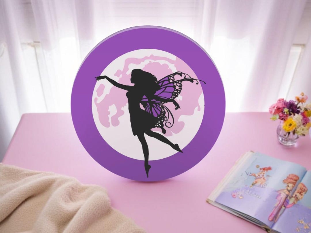 Fairy Silhouette Led Lightbox 3D Printed Night Light With Moon ...