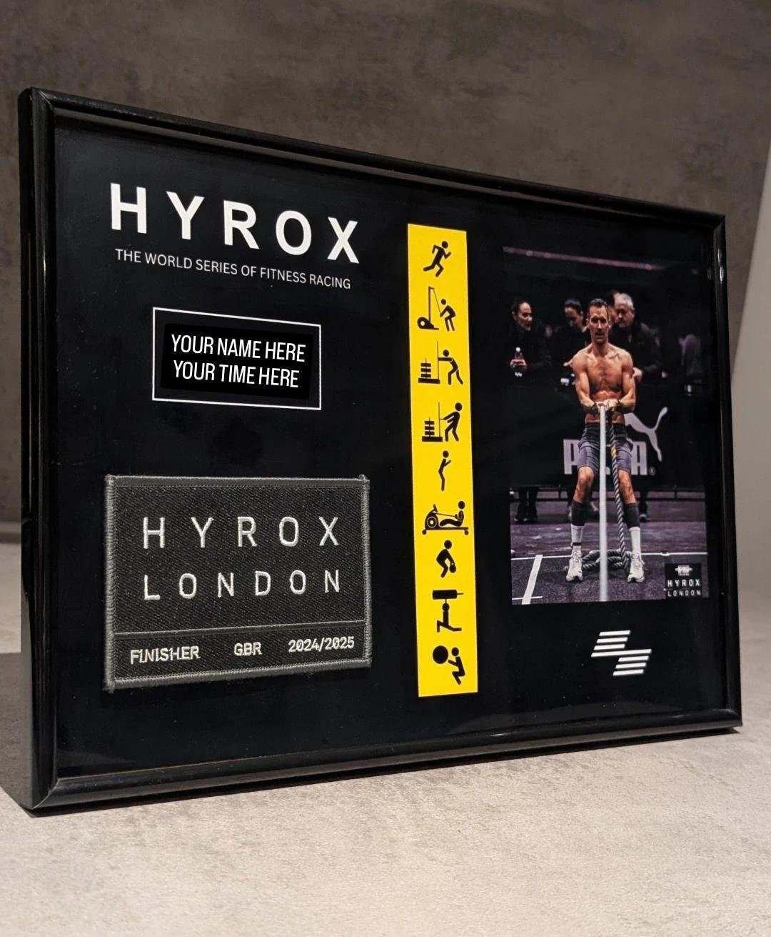 Personalised Framed Hyrox Finisher Photo Print A4 Open, Pro, Singles ...