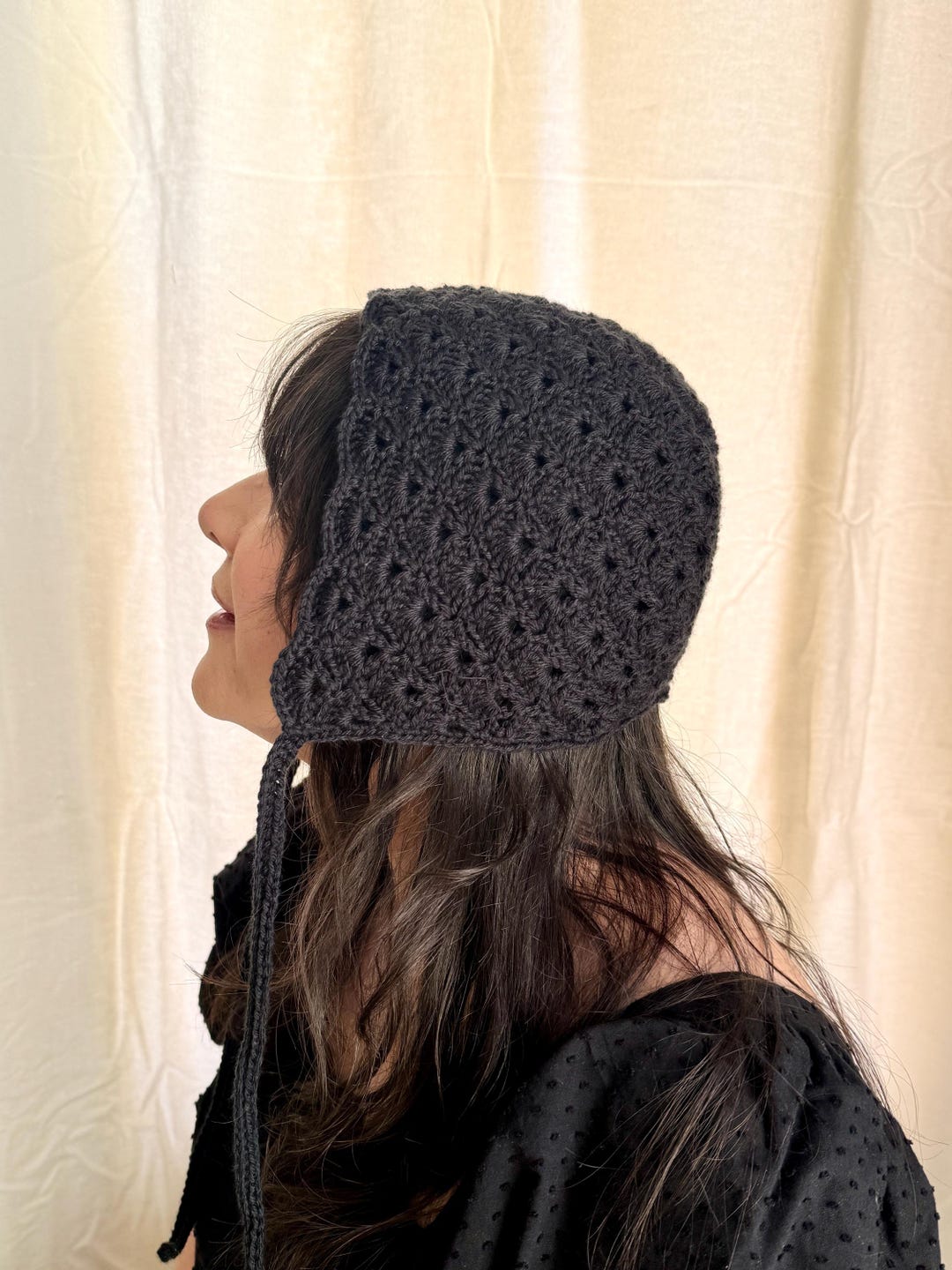 Lace Bonnet, Vintage Bonnet, Adult Bonnet, Dark Cottagecore, Gothic ...