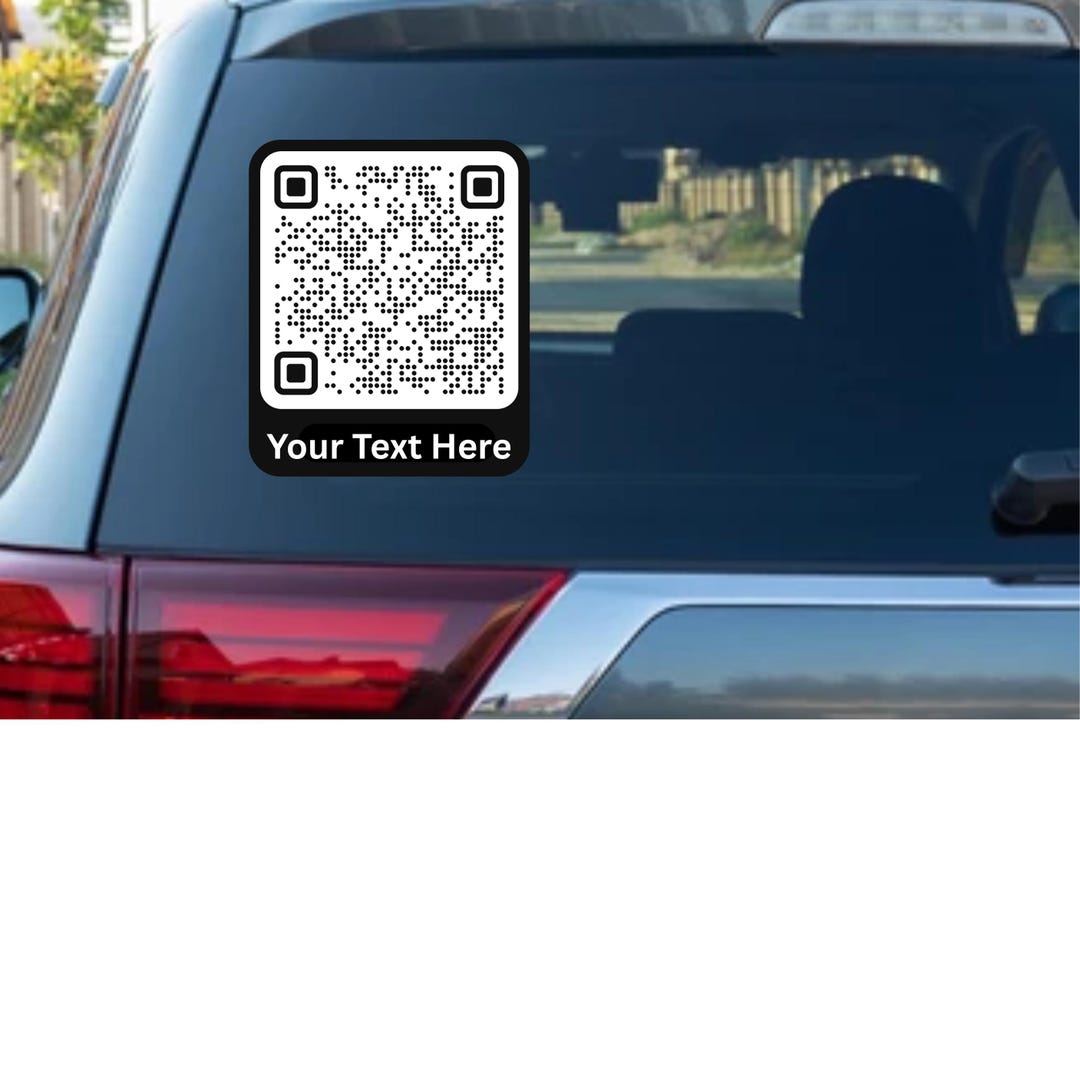 Customizable QR Code Car Decal: Business Logo, Social Media - Etsy