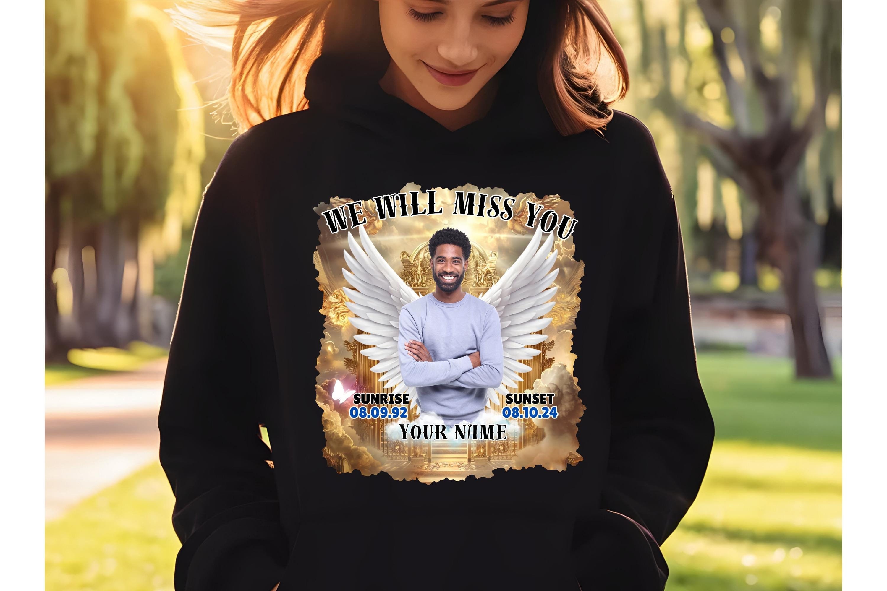 Rest in Peace Shirt, Custom Memorial Shirt, Personalized in Loving Memory Shirt, Angel Wings ...