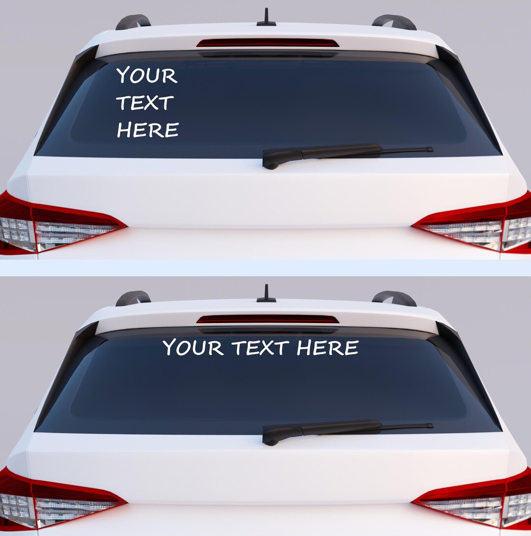 Car Window Decal, Personalized Rear Windshield Text Decal, Logo Custom ...