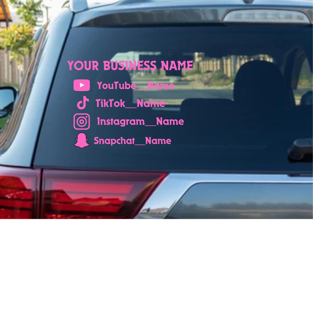 Instagram Vehicle Decal, Social Media Decal for Vehicle, Rear Window ...